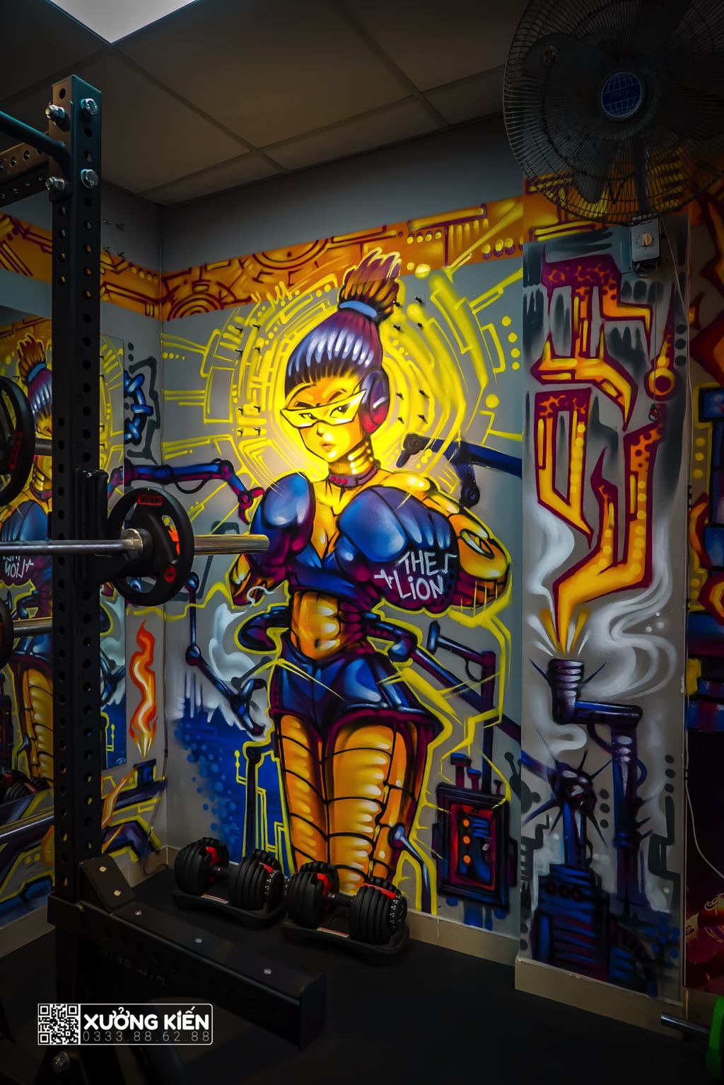 10 mẫu trang trí phòng tập gym đẹp bằng graffiti - Xưởng Kiến